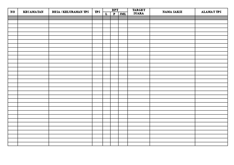 Format DPT Target Suara | PDF