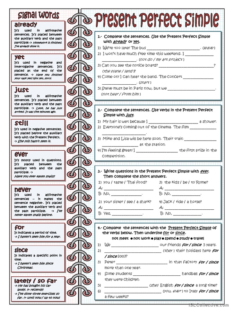 Present Perfect Practice Guide | PDF