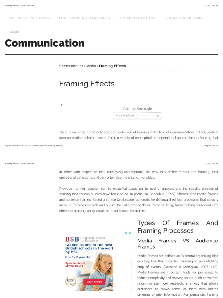 Framing Effects | PDF | Framing (Social Sciences) | Schema (Psychology)