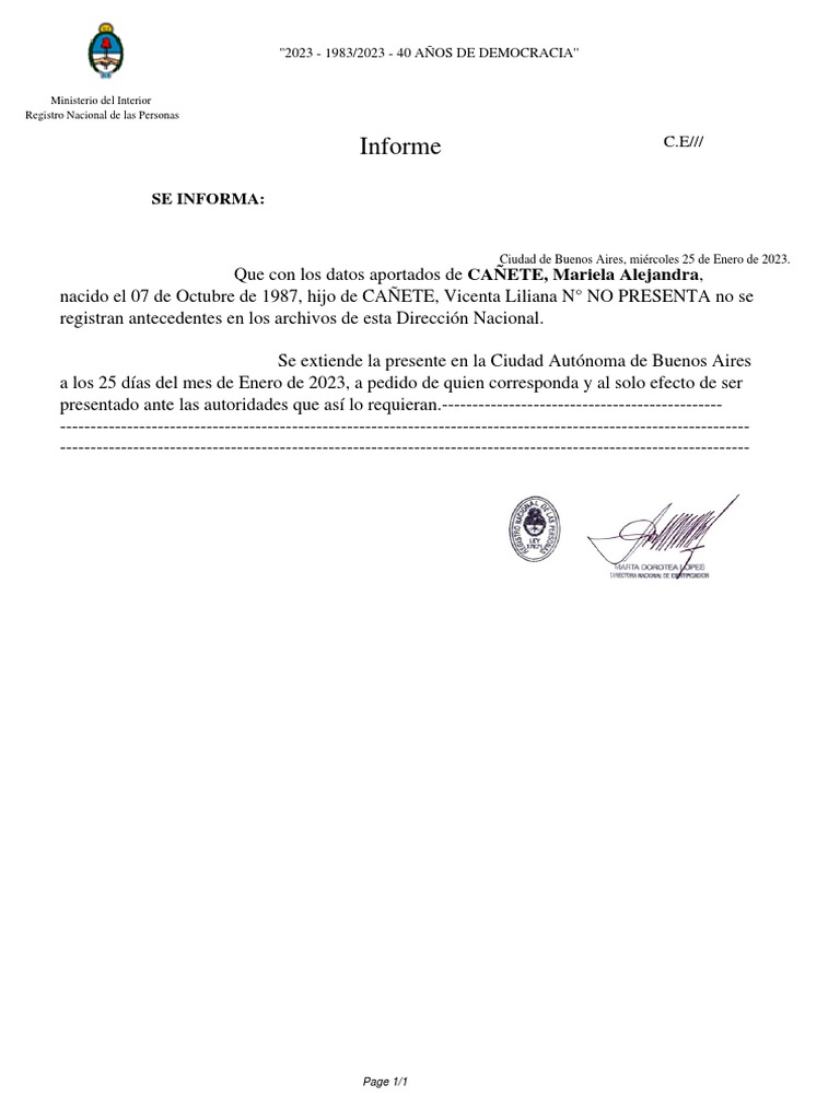 Informe: Se Informa | PDF