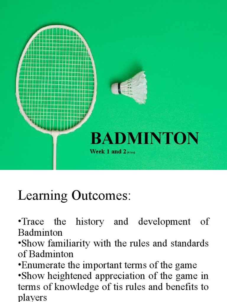 Badminton - Ppt. Pe 3 | PDF | Athletic Sports