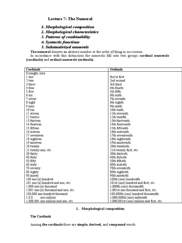 Morphological Composition 2. Morphological Characteristics 3. Patterns ...