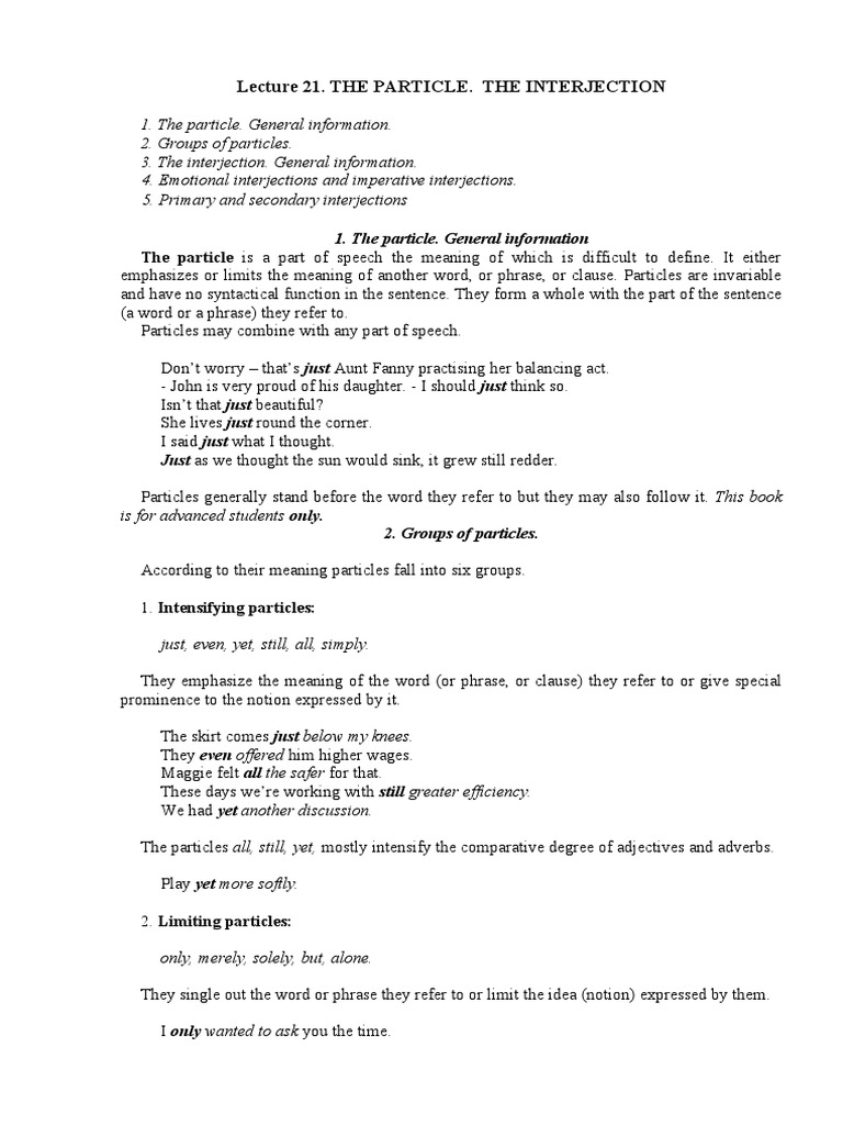 Understanding Particles and Interjections | PDF | Foreign Language Studies