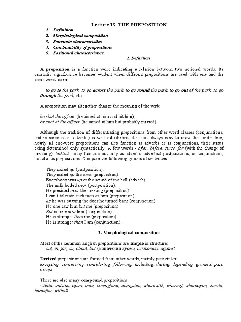 Understanding English Prepositions | PDF | Preposition And Postposition | Noun