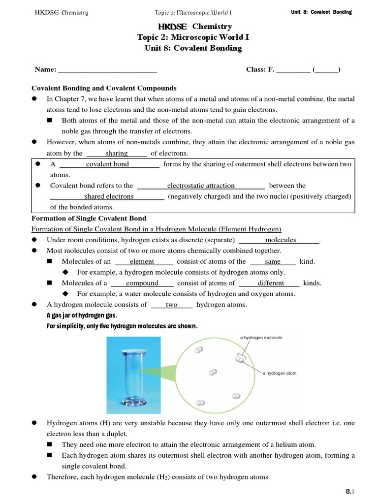 8 Covalent Bonding (Teacher) | PDF | Chemical Bond | Molecules