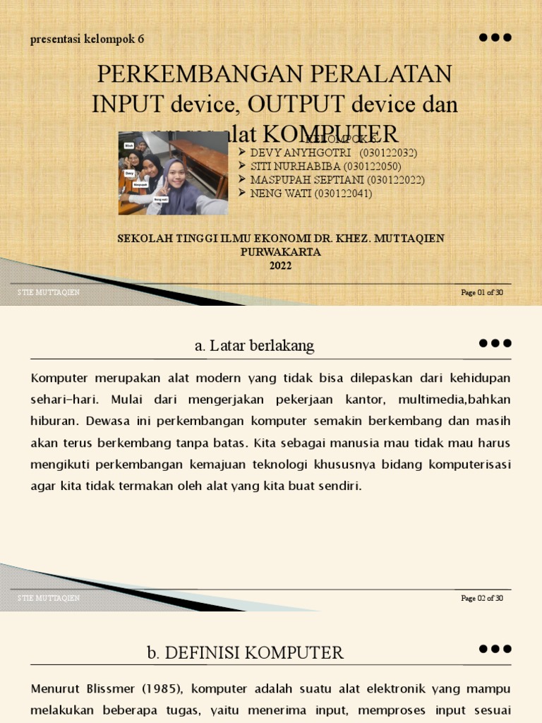 Perkembangan Alat Input dan Output Komputer | PDF
