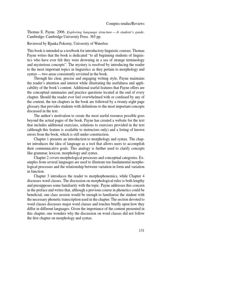 Exploring Language Structure-A | PDF