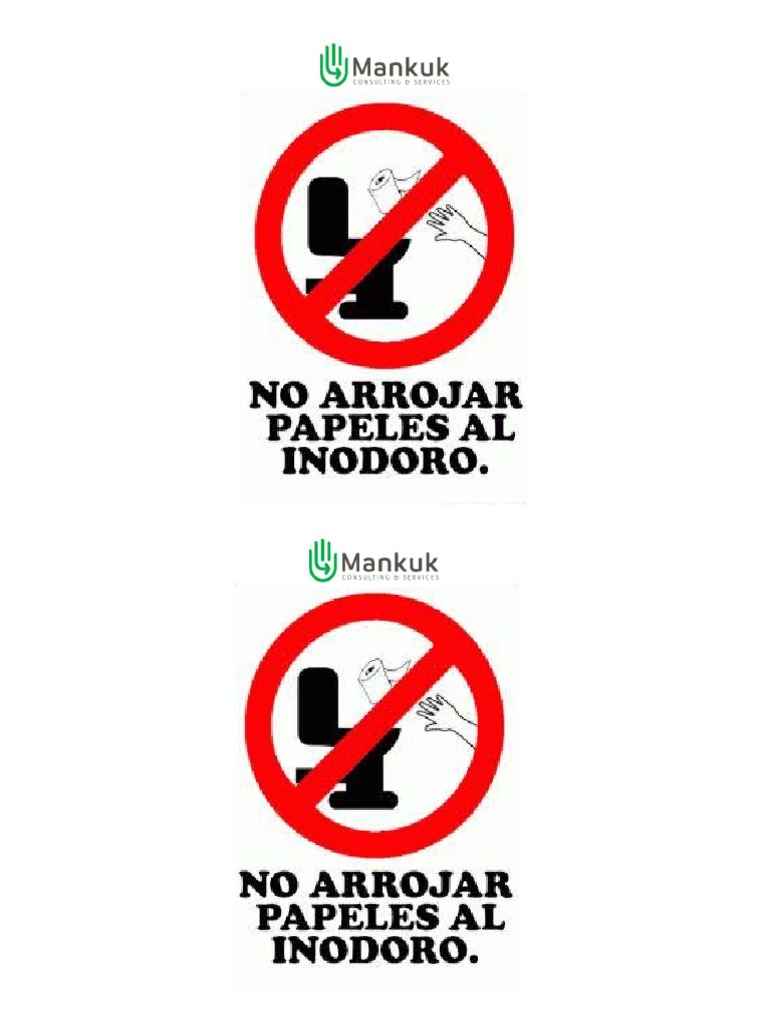 No Arrojar Papeles Al Inodoro | PDF