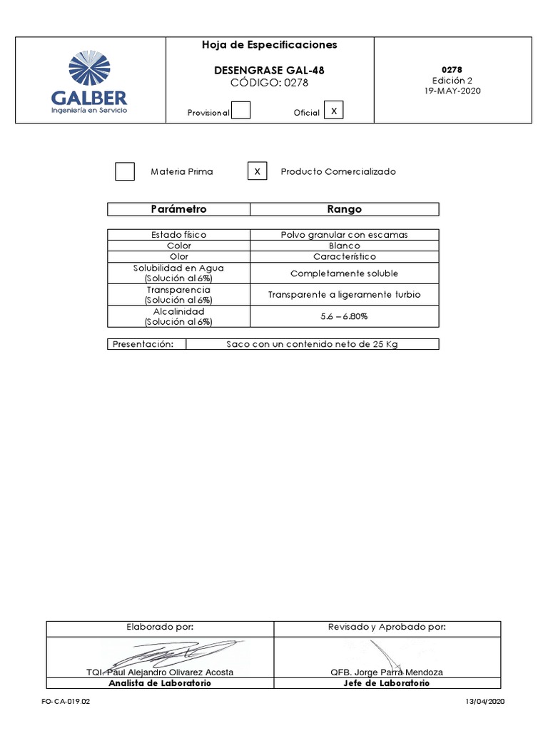 0278 DESENGRASE GAL-48 Ed 2 | PDF