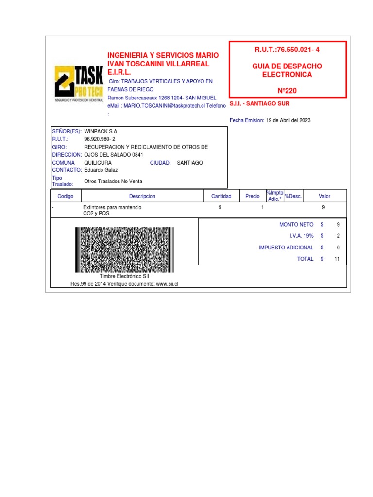Ingenieria Y Servicios Mario Ivan Toscanini Villarreal E.I.R.L. R.U.T ...