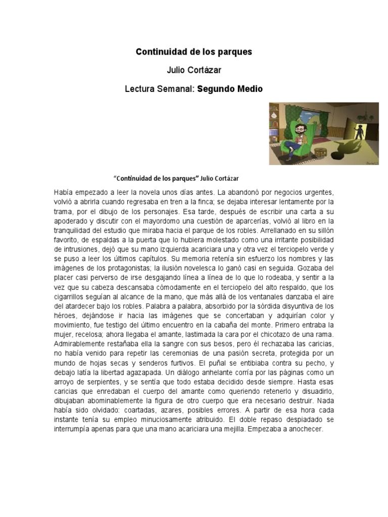 Cuento - Continuidad en Los Parques - Julio Cortazar | PDF