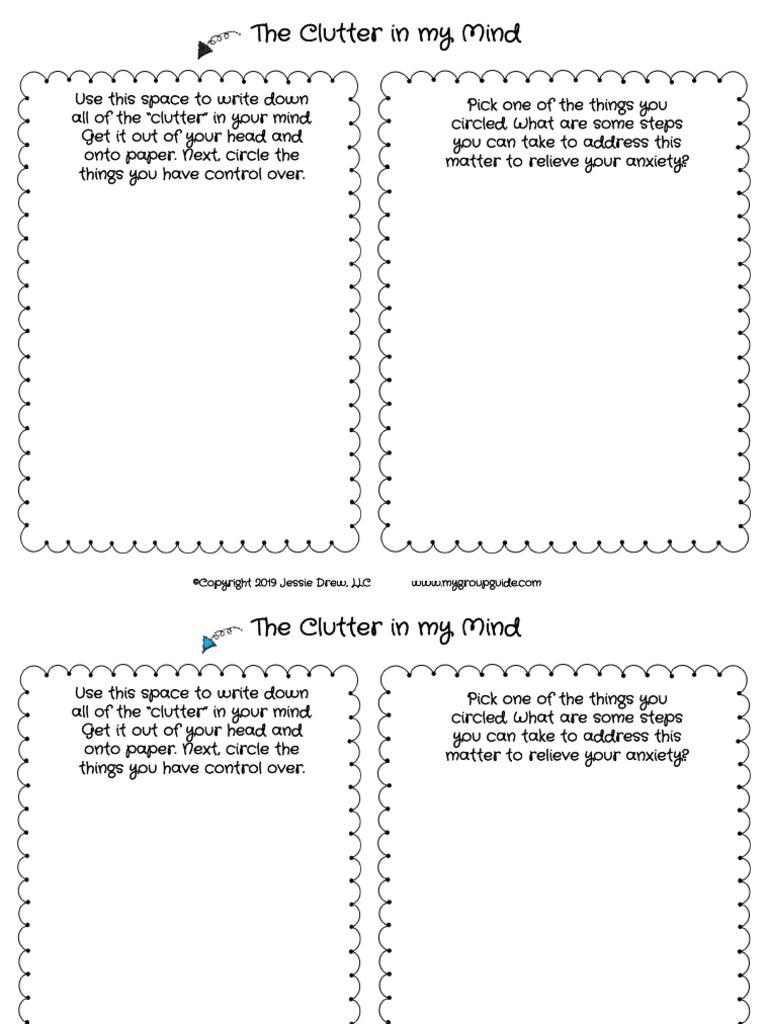 Worksheet The Clutter in My Mind | PDF