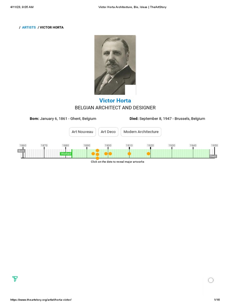 Victor Horta Architecture, Bio, Ideas - TheArtStory | PDF | Art Nouveau | Brussels