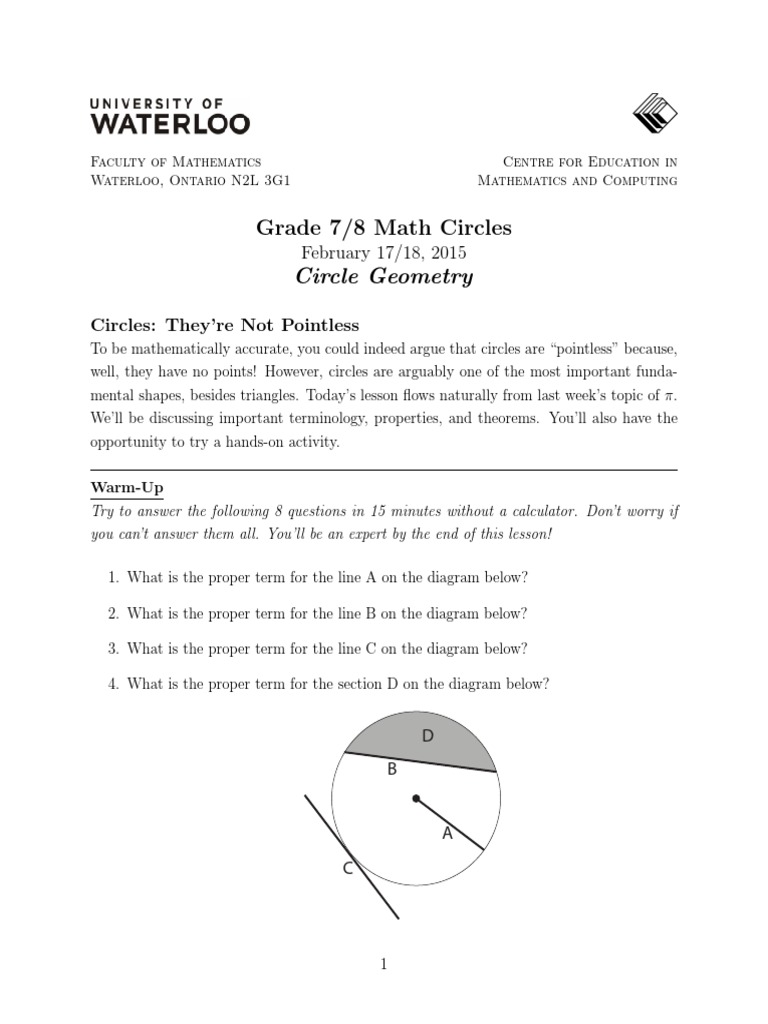 Circles Questions | PDF | Circle | Triangle