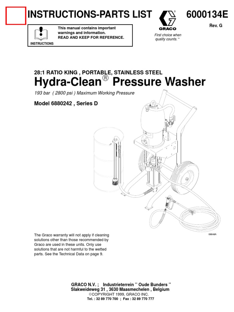 Hydra Clean Pressure Washer | PDF | Valve | Pump