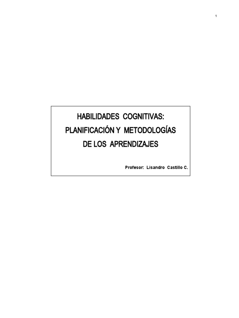 Habilidades Cognitivas en el Aprendizaje | PDF | Aprendizaje | Inteligencia