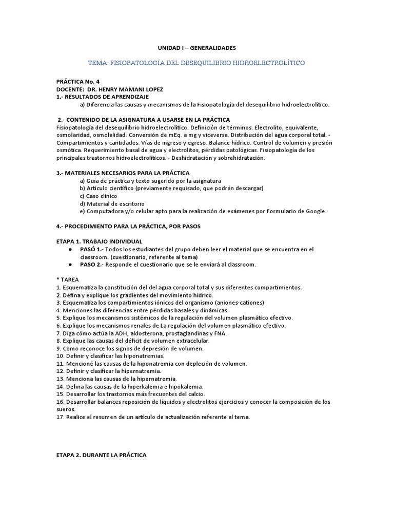 Practica N°4 Dhe Upea | PDF | Sodio | Electrólito