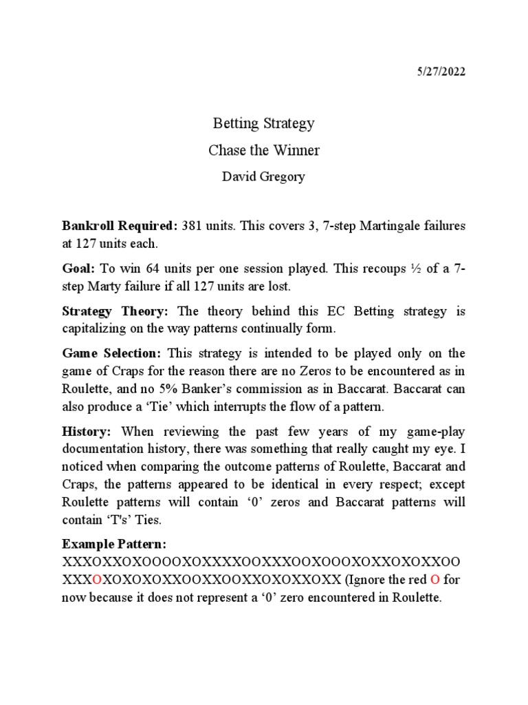 Betting Strategy | PDF | Roulette