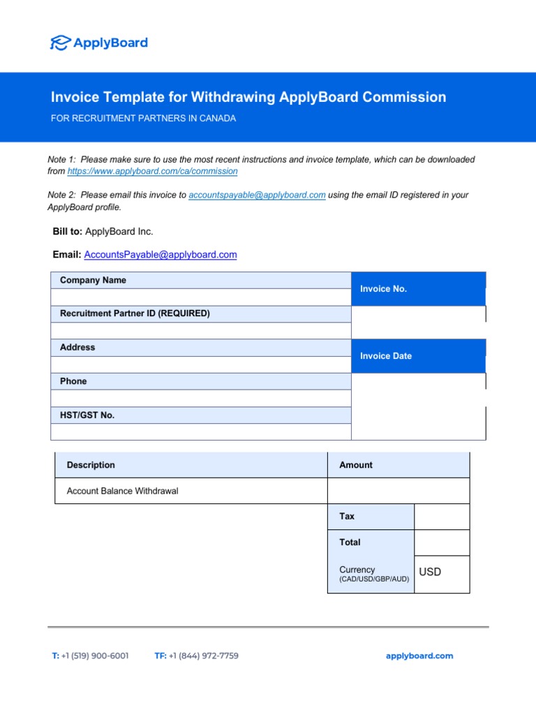 ApplyBoard Commission Withdrawal Guide | PDF | Invoice | Banking