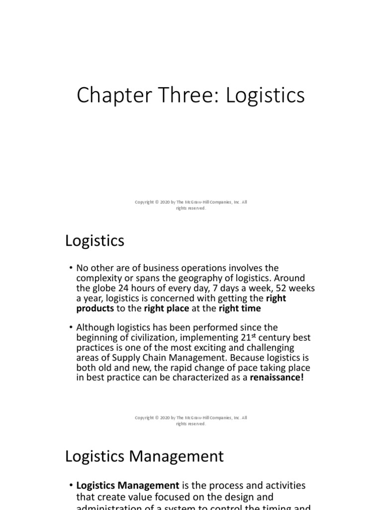 Ch03 Logistics PDF | PDF