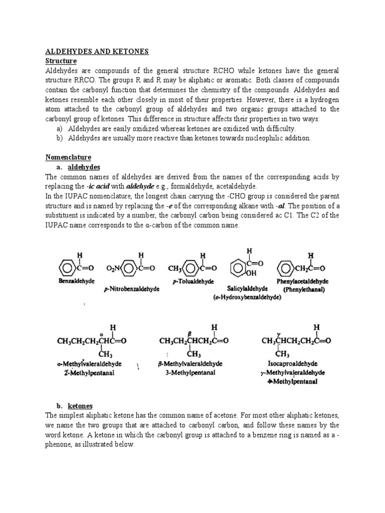 Aldehydes and Ketones | PDF | Ketone | Aldehyde