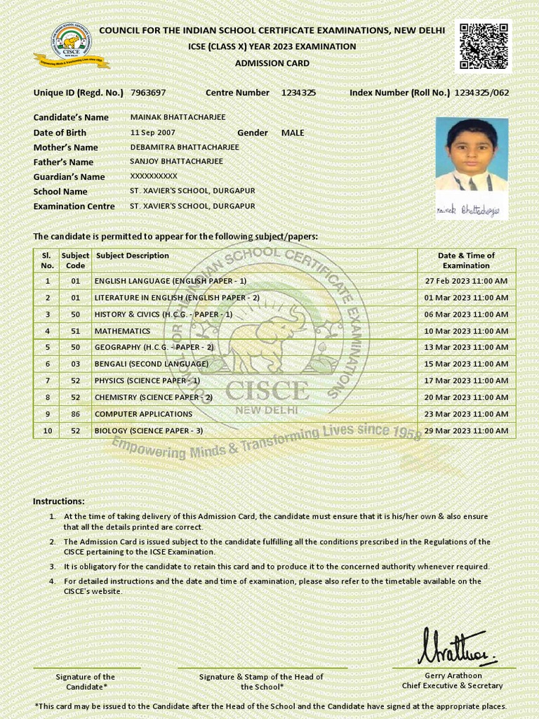 Council For The Indian School Certificate Examinations, New Delhi | PDF