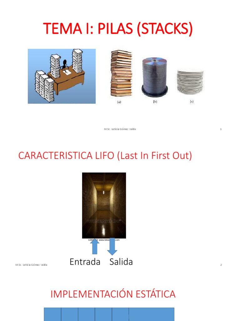 Tema I - Pilas (Stacks) | PDF | Algoritmos y Estructuras de Datos ...