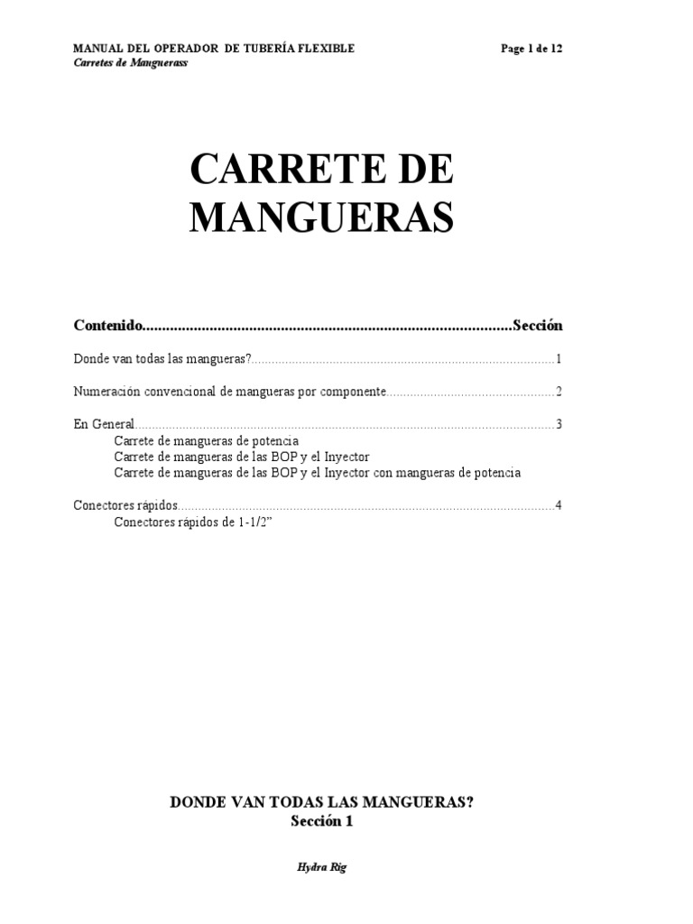 Carrete de Mangueras | PDF