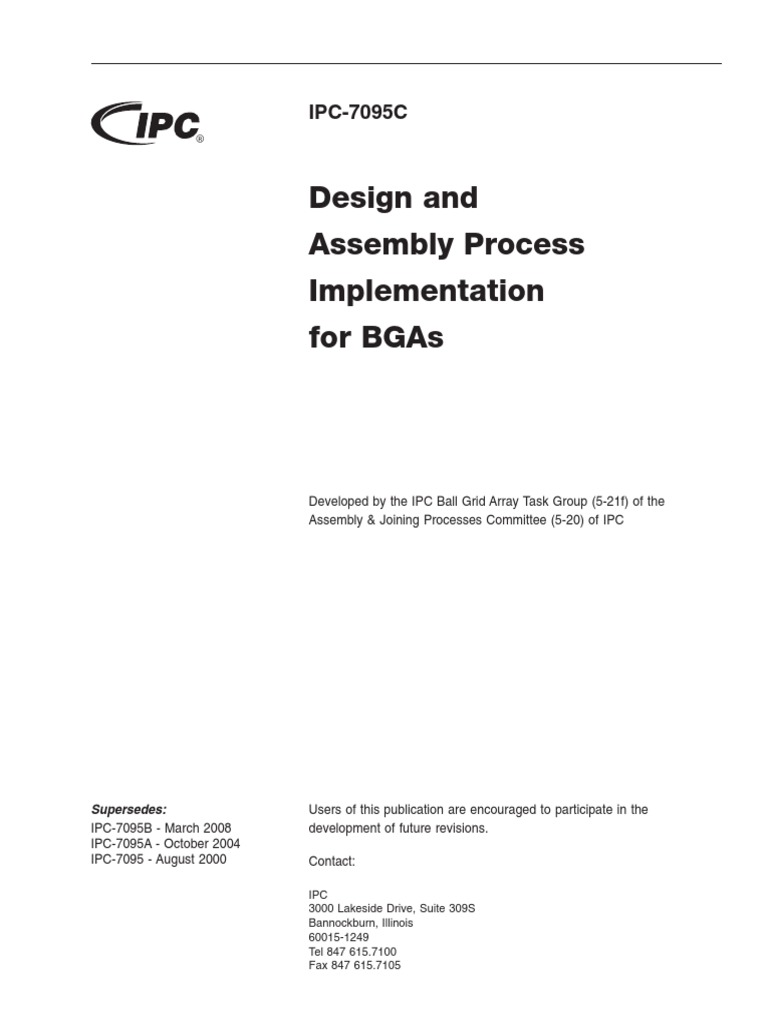 Design and Assembly Process Implementation For Bgas: Ipc-7095C | PDF