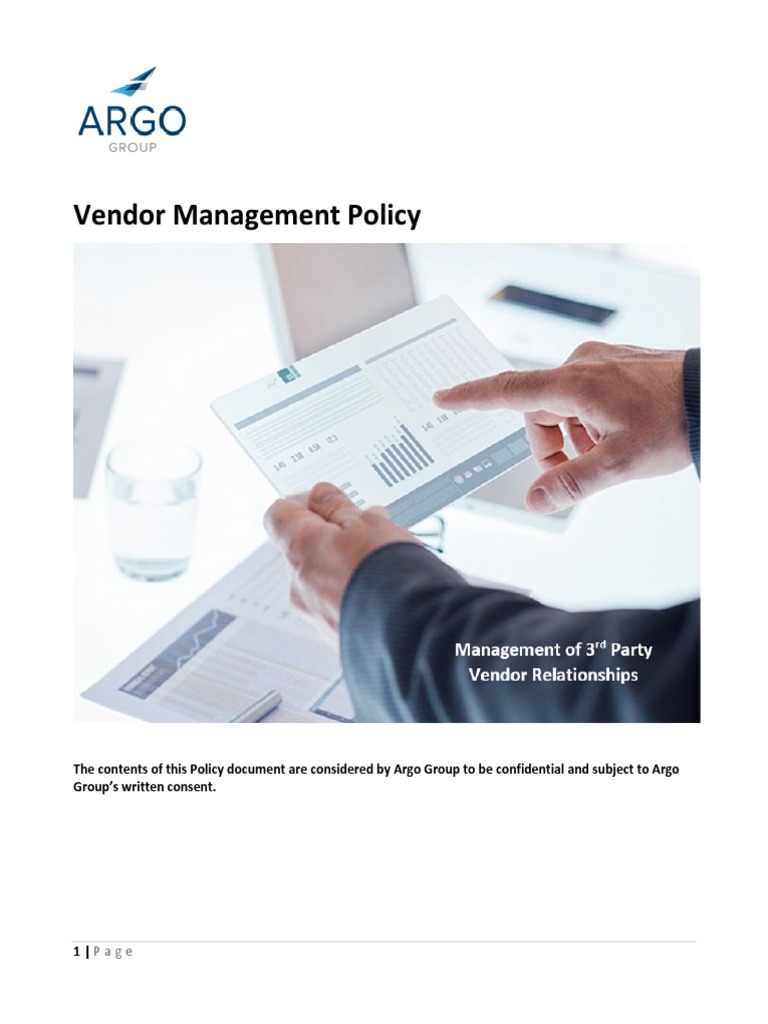 Vendor Management Policy | PDF | Internal Control | Risk