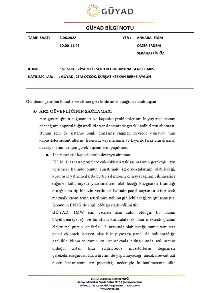 toplantı bilgi notu- 3.06.2022-EİGM | PDF