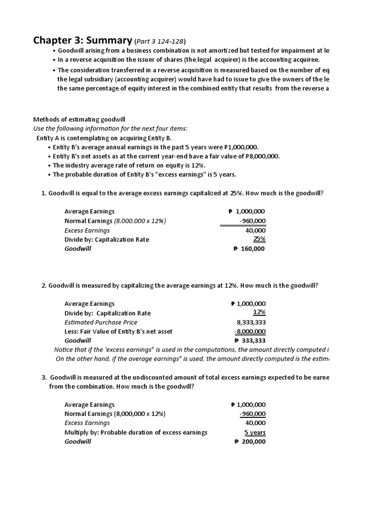 Chapter 3: Summary: (Part 3 124-128) | PDF