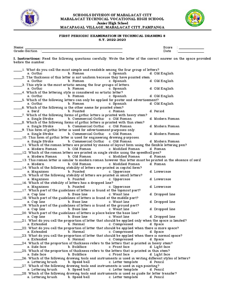 Schools Division of Mabalacat City Mabalacat Technical Vocational High ...
