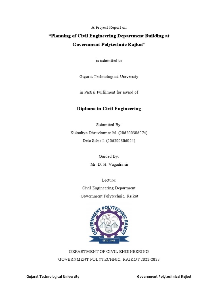 Planning the Civil Engineering Department Building at Government ...