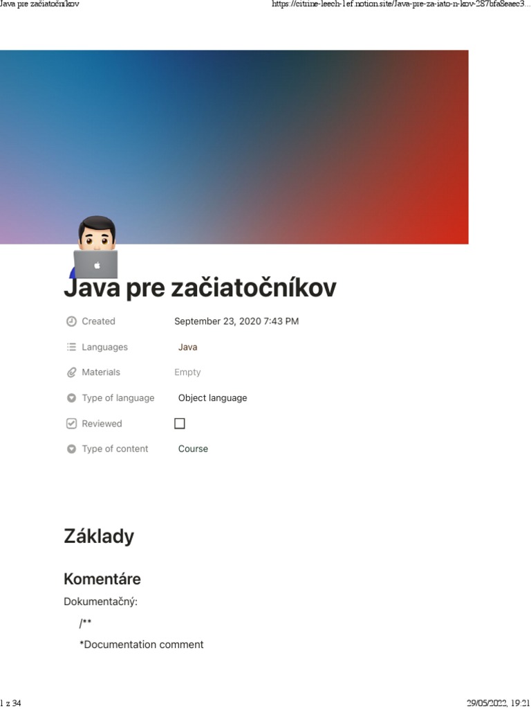 Java Pre Začiatočníkov | PDF
