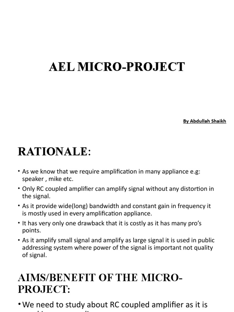 Ael Micro-Project: by Abdullah Shaikh | PDF