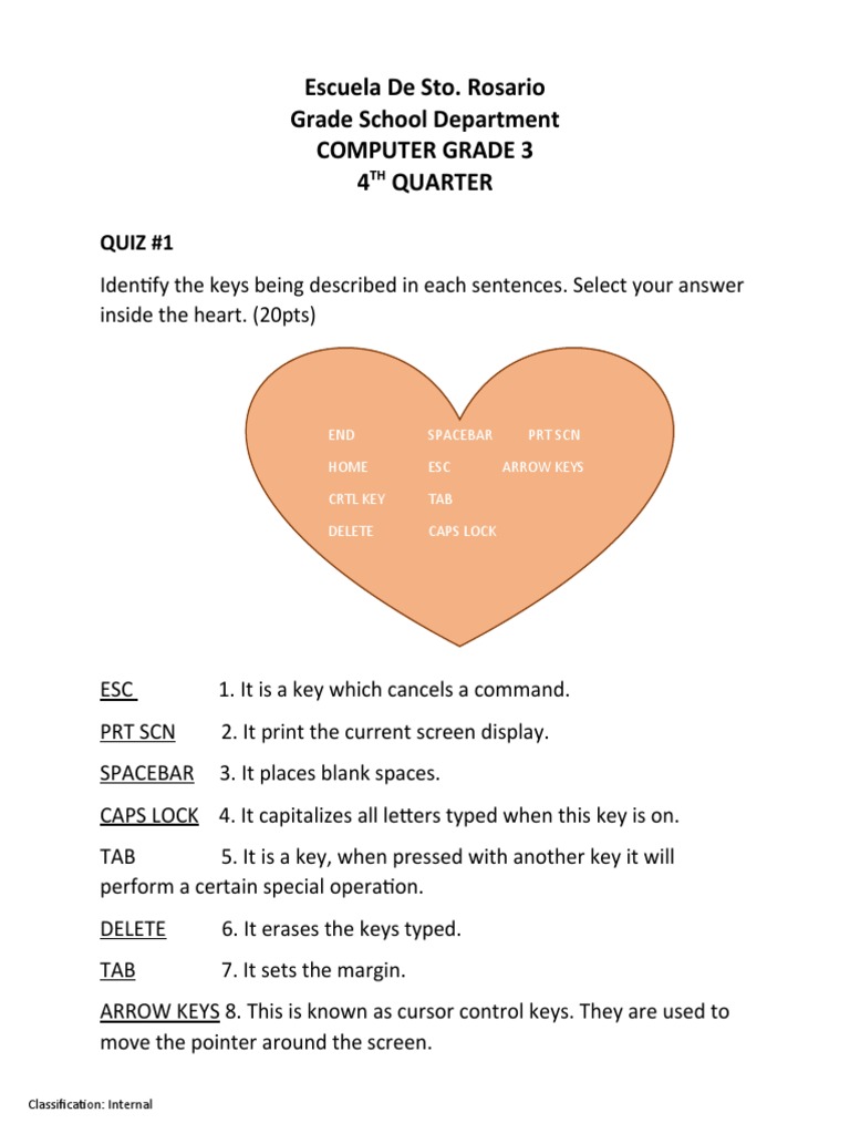Computer Grade 3 4th Quarter | Download Free PDF | Computer Keyboard | Cursor (User Interface)
