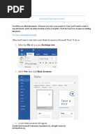Word 2016: Create & Open Documents Guide | PDF | Microsoft Word ...