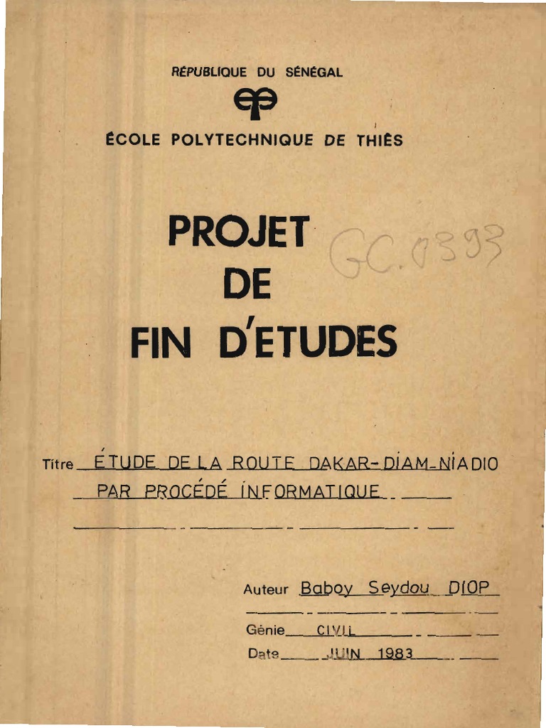 Projet DE Fin D'Etudes: e.B.D.G.E.DL - Ltif | PDF | Route | Sciences ...