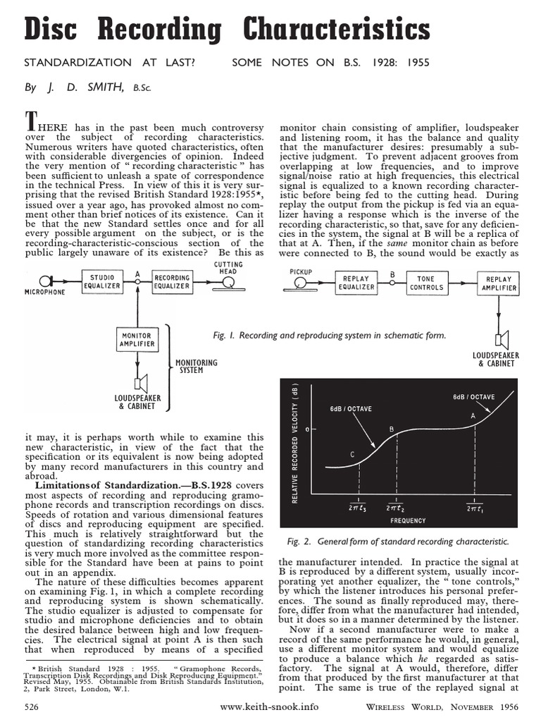 Disc Recording Characteristics RIAA - W H Livy | PDF | Equalization (Audio) | Loudspeaker