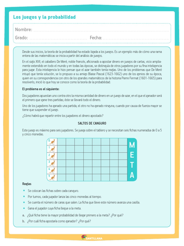 MODULO 2.2. TALLER Los Juegos y La Probabilidad | PDF | Probabilidad ...