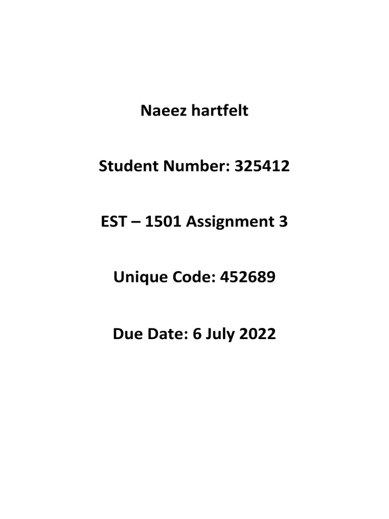 EST - 1501 Assignment 3 | PDF | Traditional Knowledge | Knowledge