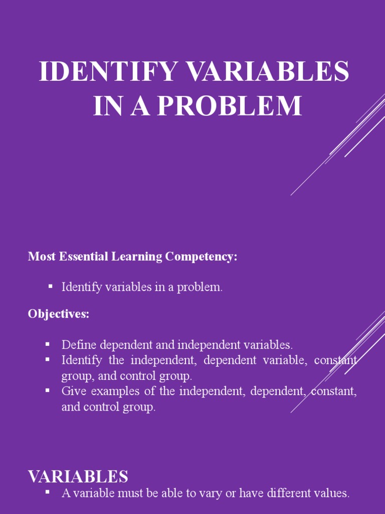 Identifying Variables | PDF | Experiment | Dependent And Independent ...
