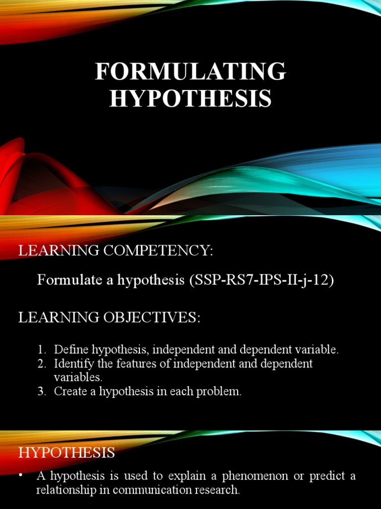 Hypothesis Formulation Guide | PDF | Hypothesis | Experiment