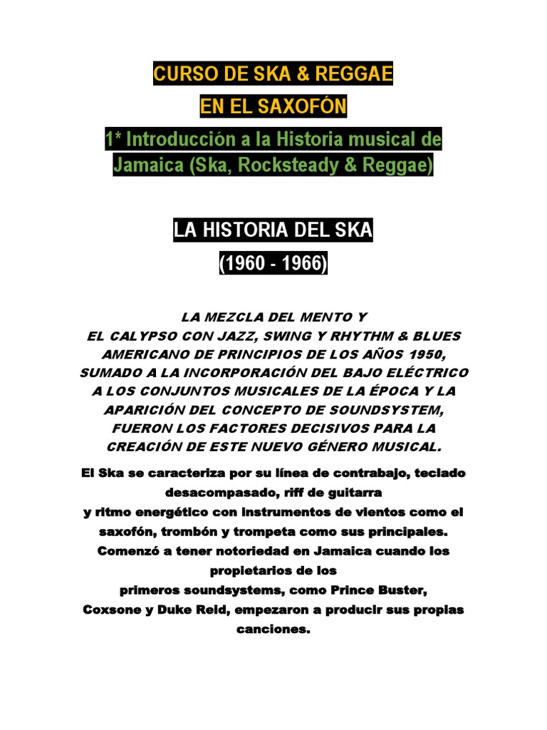 Introduccion a La Música Jamaicana | PDF | Reggae | Subgéneros musicales
