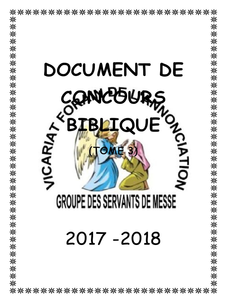 Concours Biblique 2017-2018 | PDF | Création (Bible) | Isaac