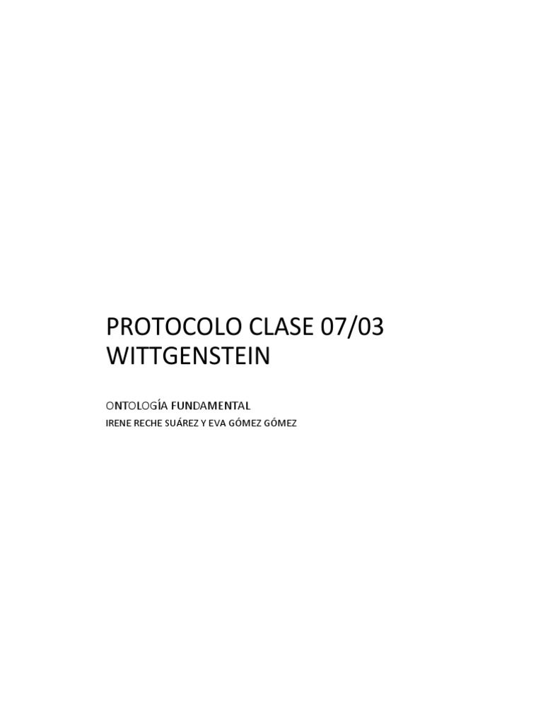 Protocolo Correccion | PDF | Ludwig Wittgenstein | Esencia