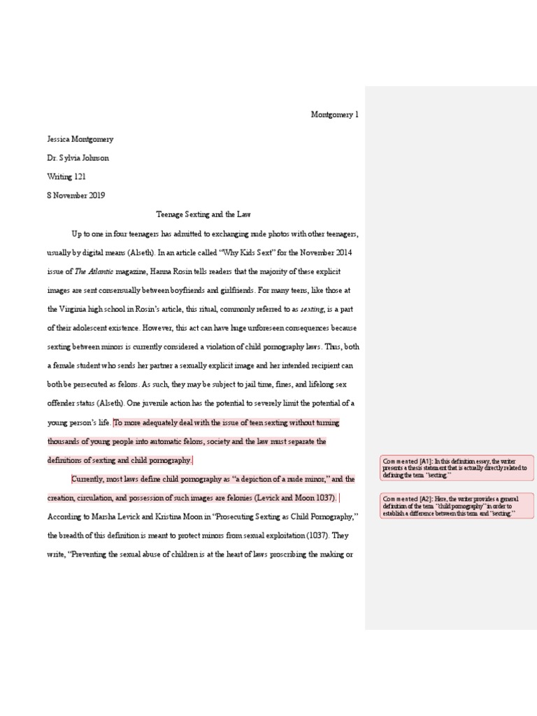 Definition Argument | PDF | Adolescence | Child Pornography