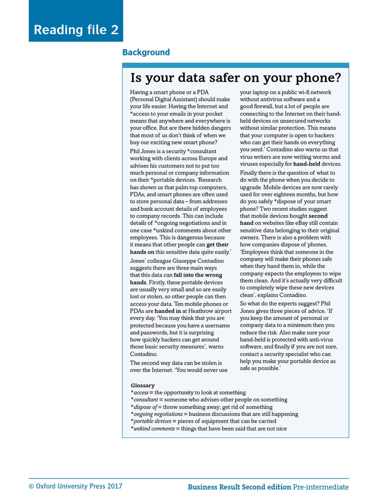 Br2e Pre-Int Readingfile02 | PDF | Personal Digital Assistant | Service ...