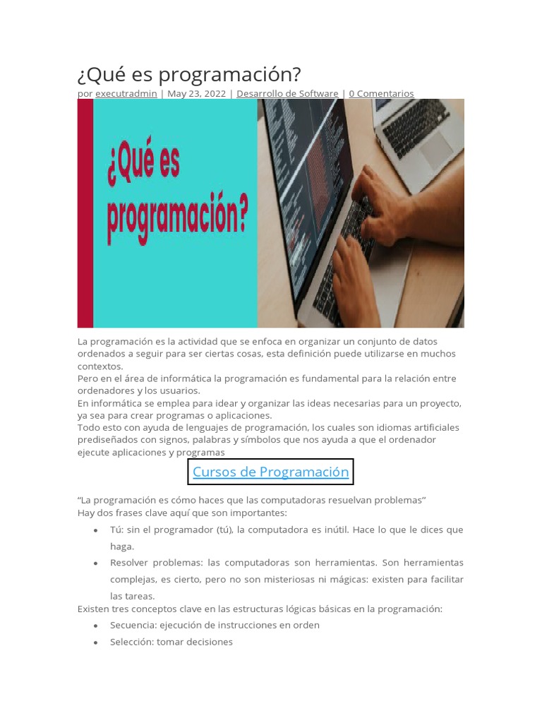 Qué Es Programacion | PDF